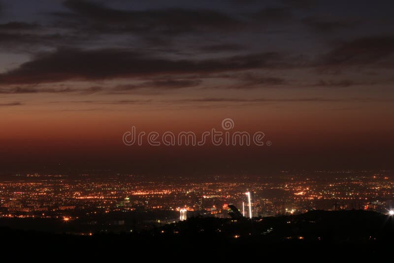 Almaty city view stock photo. Image of sunset, lights - 46102238