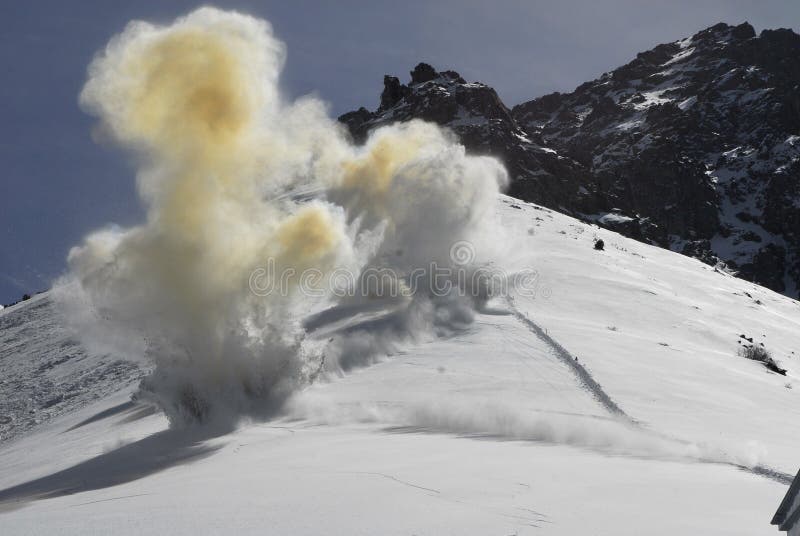 Almaty, Kazakhstan - 01.23.2008 : Mechanical Explosion for Avalanche ...