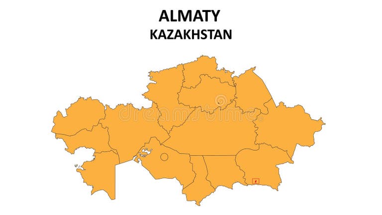 Almaty Map in Kazakhstan. Vector Map of Kazakhstan. Regions Map of ...