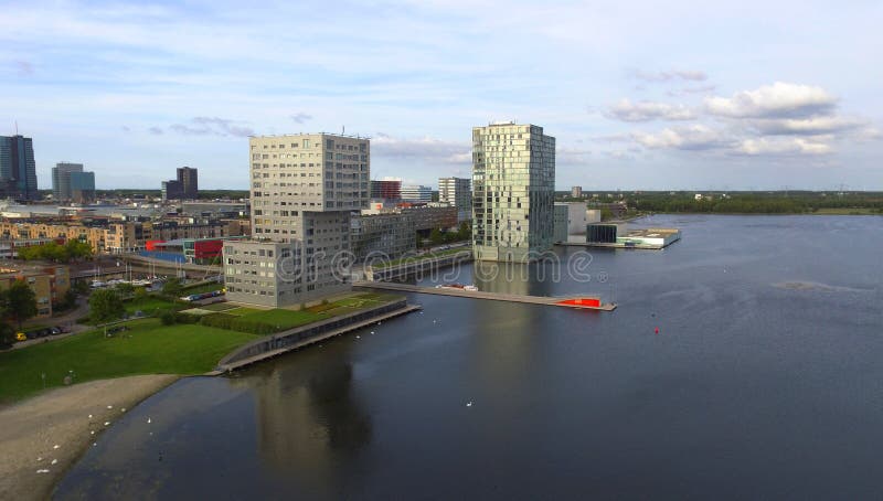 Skyline of Almere stock image. Image of exterior, urban - 7565633
