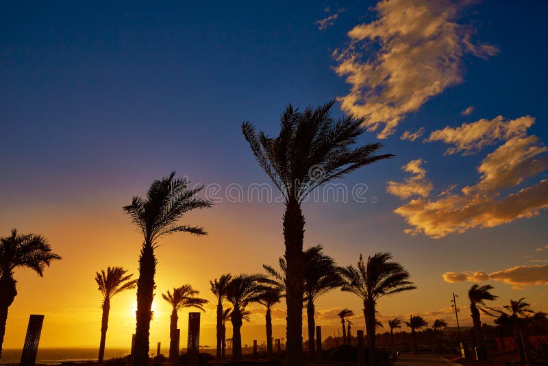 Almeria Cabo De Gata Sunset in Retamar Beach Stock Image - Image of ...