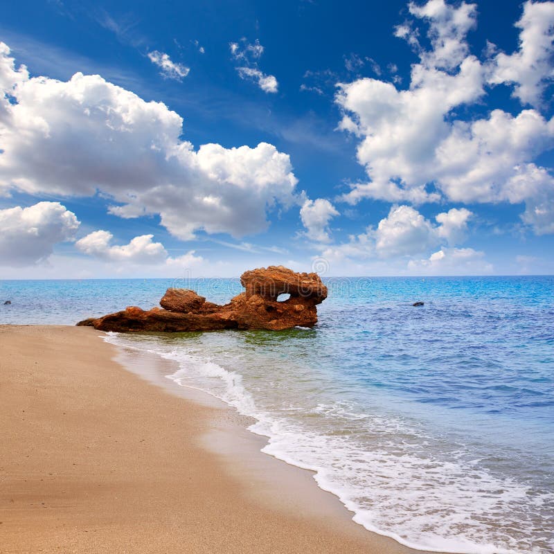 Almeria Mojacar Strand Middellandse Zee Spanje Stock Afbeelding - Image ...