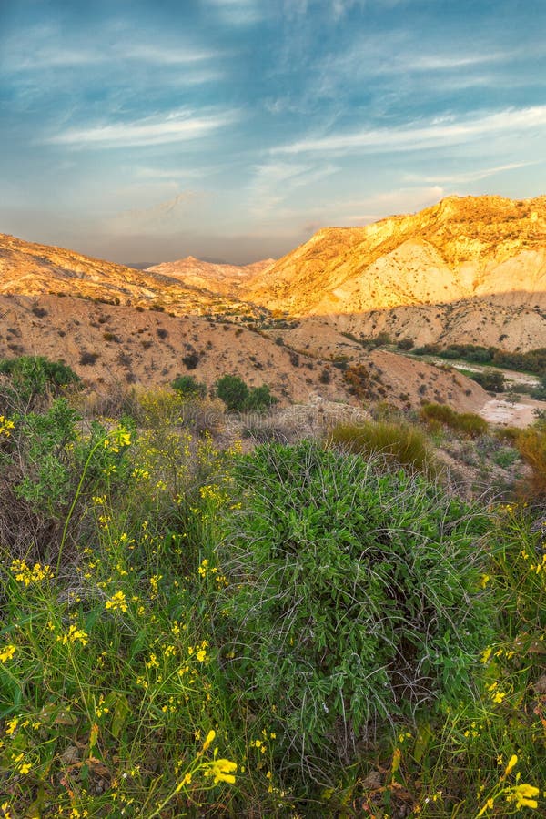 Almeria Landscape at Sunset Stock Image - Image of coast, beautiful ...