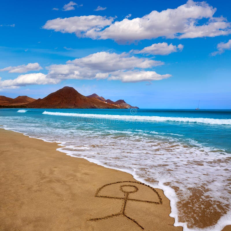 Almeria Playa Genoveses-Strand Cabo De Gata Stockfoto - Bild von ...