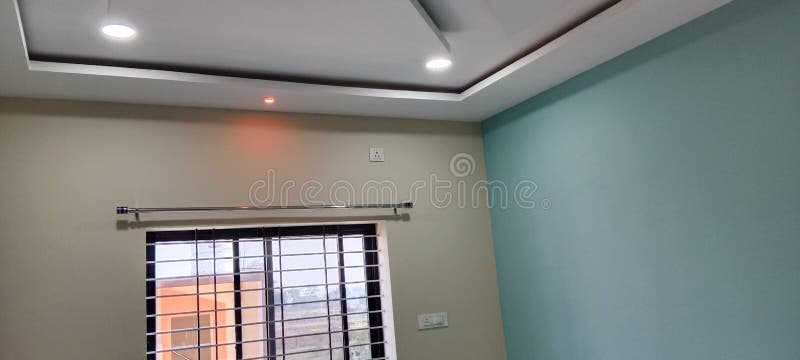 Blue Colour Wall and Windows of the Building. Stock Image - Image of ...