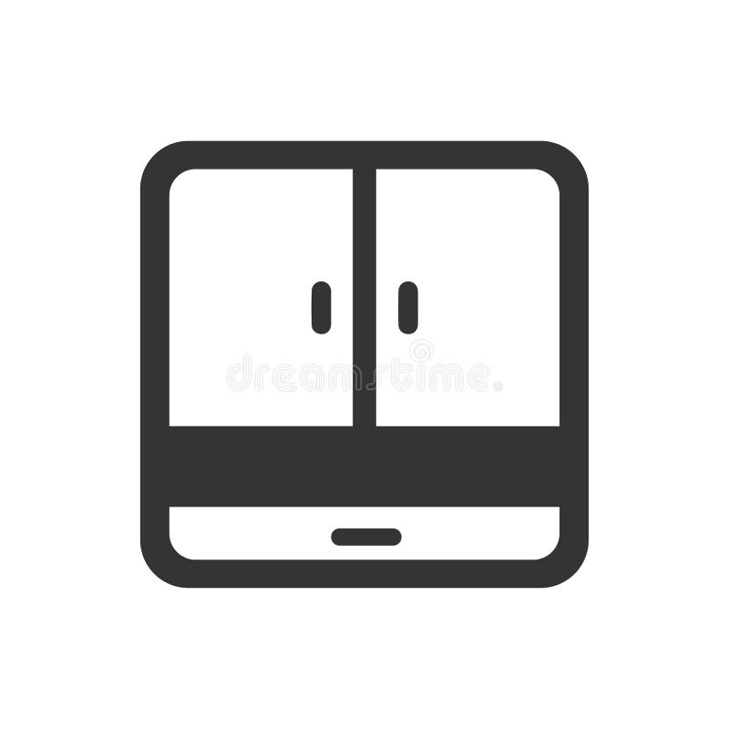 Almirah Icon stock vector. Illustration of cabinet, almirah - 120821347