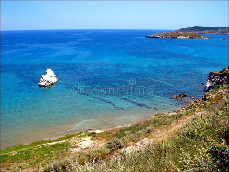 Almirida Beach Chania Greece Amazing Private Location Stock Image ...