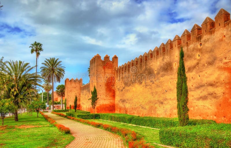 Almohad City Wall of Rabat, Morocco Stock Photo - Image of capital ...
