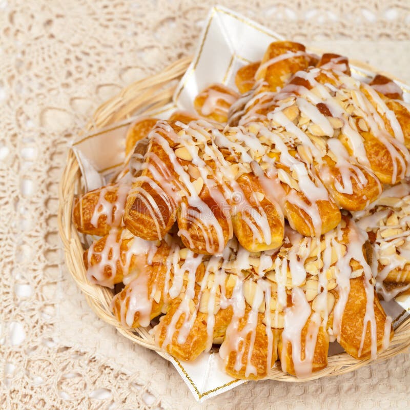 Almond Bear Claws Pastry stock image. Image of nuts, cream - 38032667