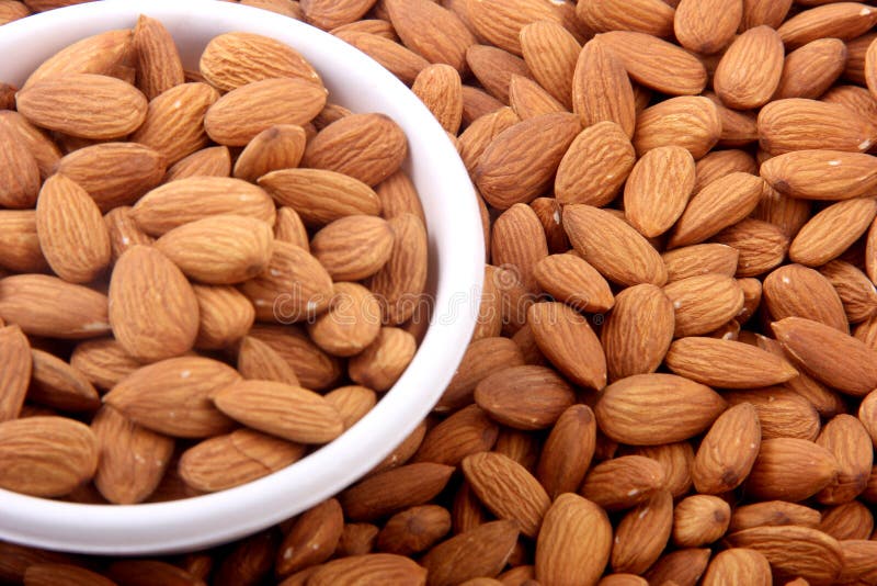 Almond in bowl stock photo. Image of almond, garnish - 95807244