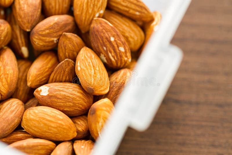 Almond in box stock photo. Image of kernel, detail, seed - 44735016