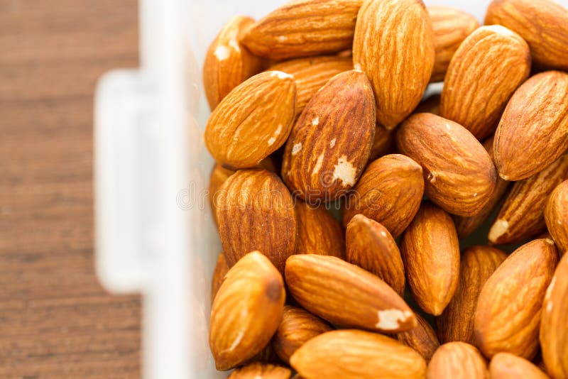 Almond in box stock image. Image of diet, tasty, rustic - 45877823