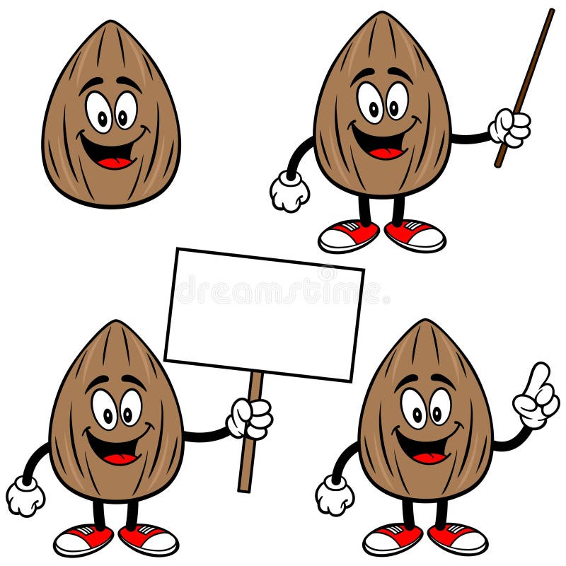 Almond Character Set 04 stock vector. Illustration of vector - 340586574