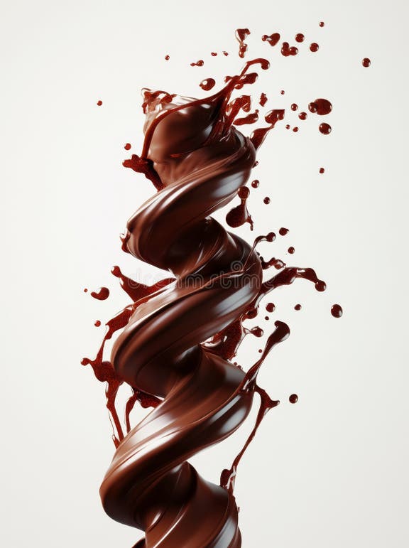 Almond and Chocolate are Forming a Storm Shape As they Spin Stock Photo ...