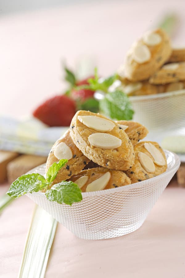 Almond cookies stock photo. Image of crunchy, delicious - 25131028