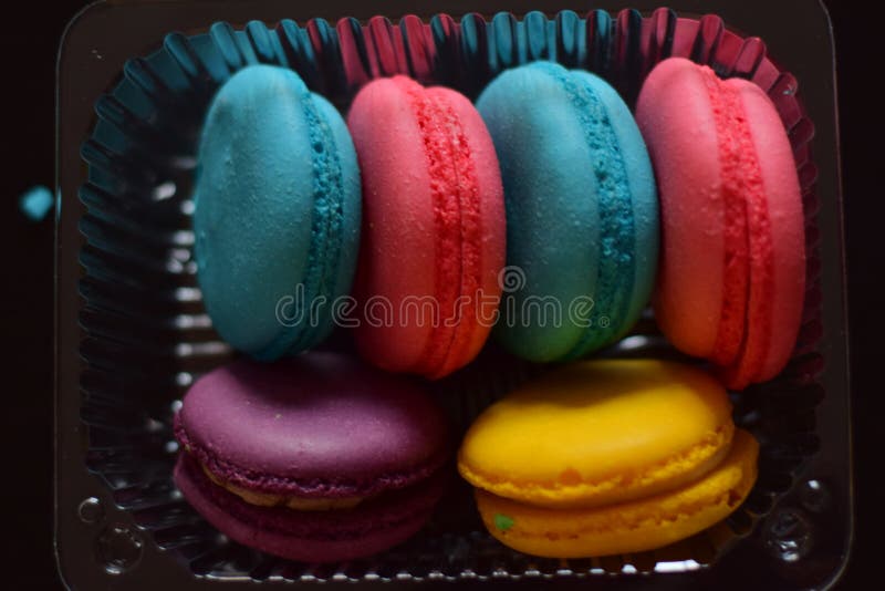 Macaroons Cookie Multicolored Paris in the Box Stock Image - Image of ...