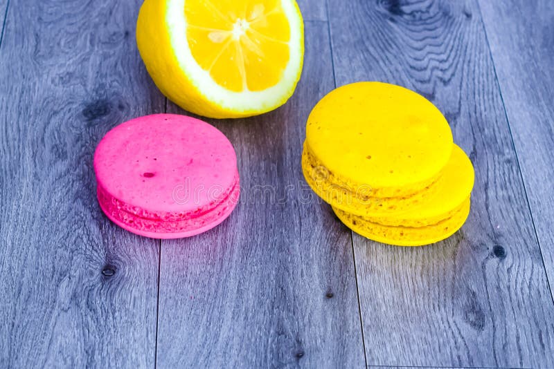 Almond Cookies of Different Colors on the Table Stock Photo - Image of ...