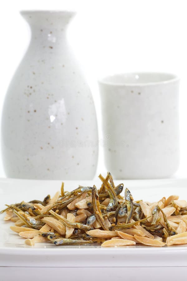 Almond and Dried Small Fish Stock Photo - Image of healthy, snack: 42031828