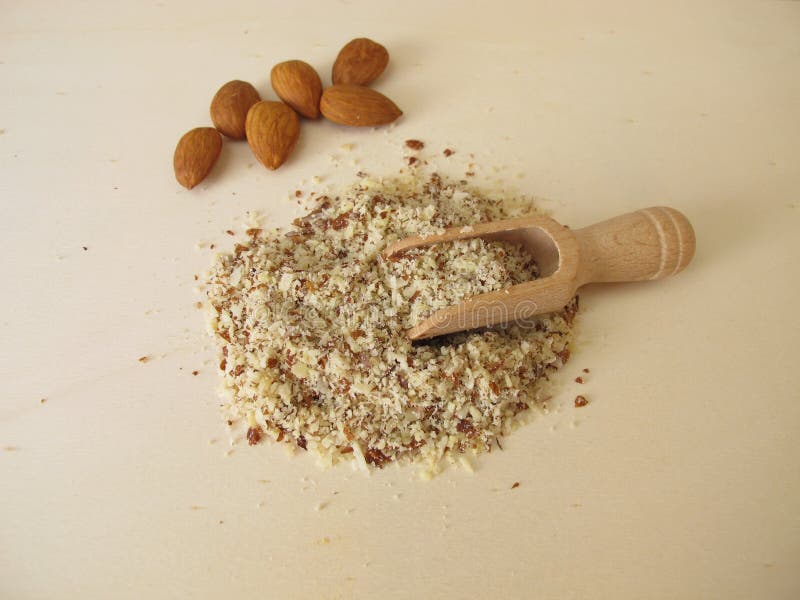 Ground Almonds on a Wooden Board Stock Photo - Image of healthy, bake ...