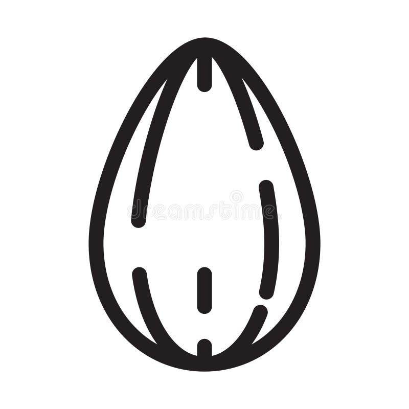 Almond Icon, Vector Illustration Stock Vector - Illustration of seed ...