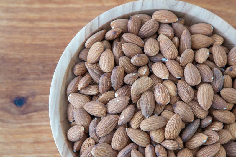 Almond Kernel in a Bowl. Background View from Above. Healthy Food ...