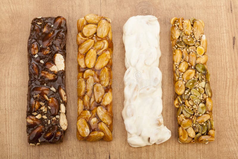 Almond Nougat and Honey and Chocolate Turron Bars Stock Image - Image ...