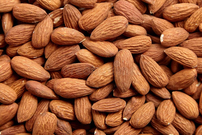 Almond Nuts Food Texture Background. Nutty Texture of Almond Heap Stock ...