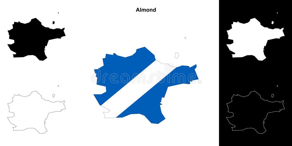 Almond outline map stock vector. Illustration of atlas - 379267463