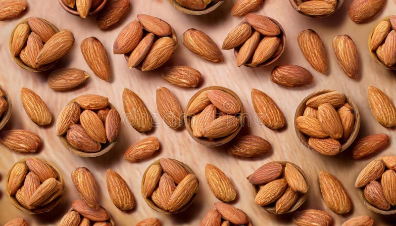 Almond - Food Pattern - Generated by Ai. Stock Illustration ...