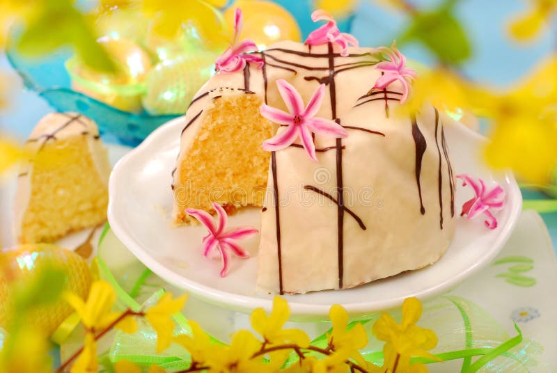 Almond Ring Cake for Easter Stock Image - Image of blue, cake: 18327055