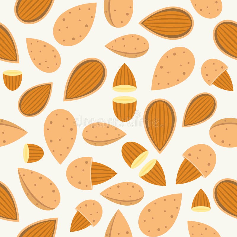 Almond Seamless Pattern for Wallpaper or Wrapping Paper Stock Vector ...