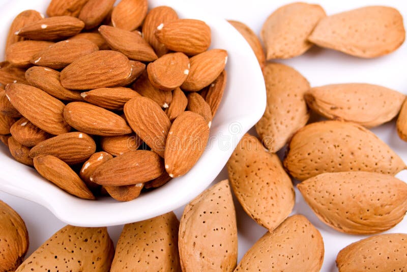 Almond Shells Heaped and Dried in Soft Light Stock Image - Image of ...