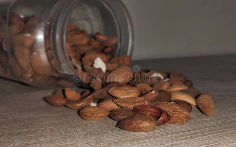 Almond on Table,a Source of Strength Stock Image - Image of brown, dark ...