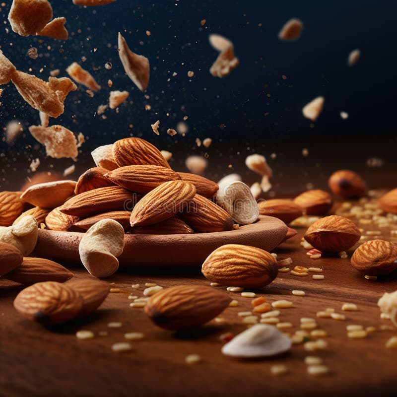 Almonds.Almond Snack Fruit .Background Stock Illustration ...