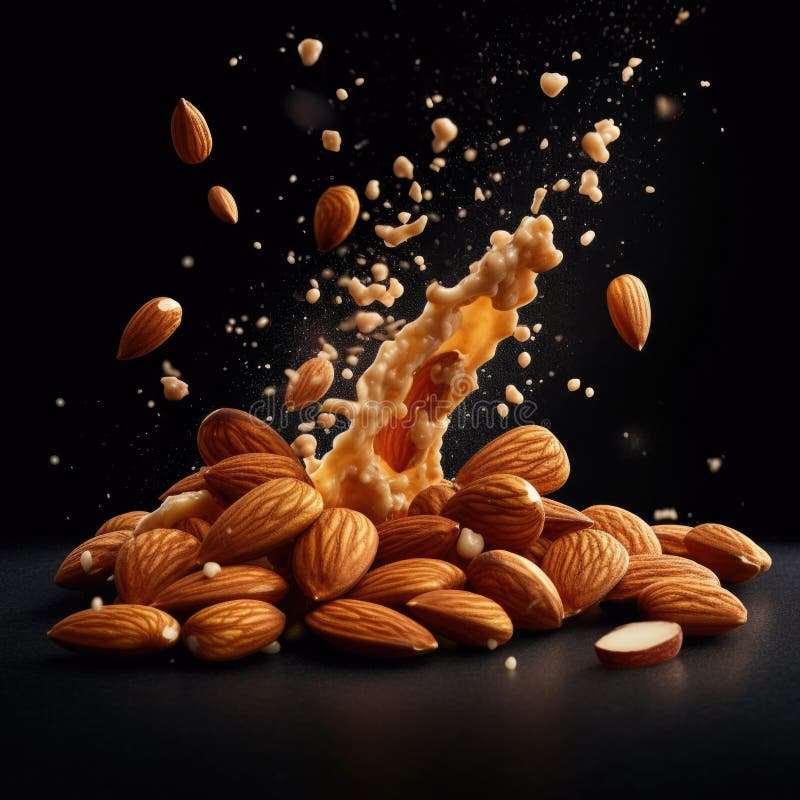 Almonds.Almond Snack Fruit .Background Stock Illustration ...