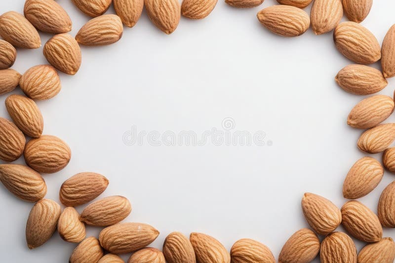 Natural Almonds Arranged in a Circular Pattern on a Clean Background ...
