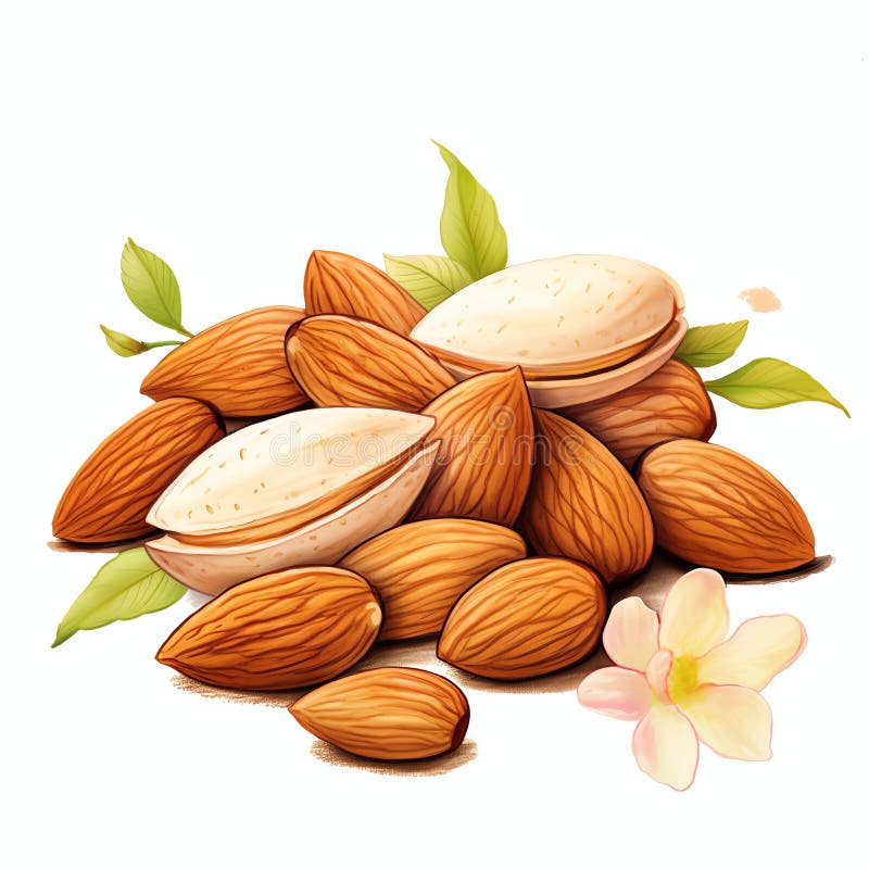 Almonds Diwali Watercolor Illustration Stock Illustration ...