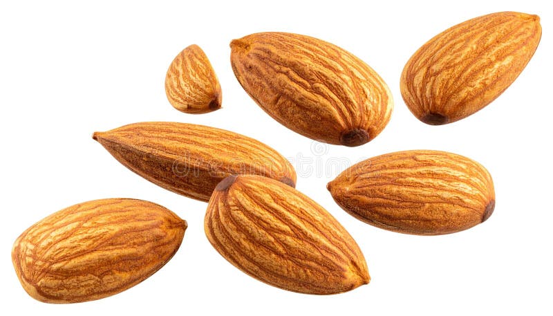 Almonds Dropping, Revealing Detailed Surface Texture and Dynamic Motion ...
