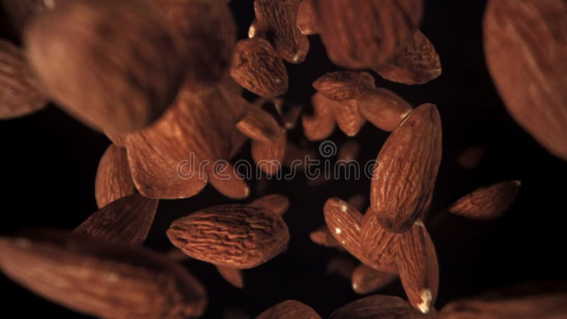 The Almonds Fall Down. Filmed on a High-speed Camera at 1000 Fps Stock ...