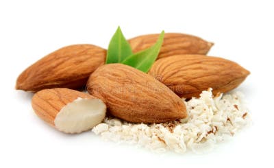 Almonds and grated almonds stock photo. Image of botany - 22283864