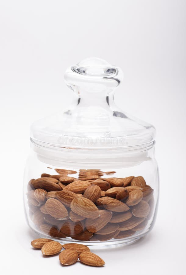 Almonds in a jar of glass stock image. Image of sweet - 86026125