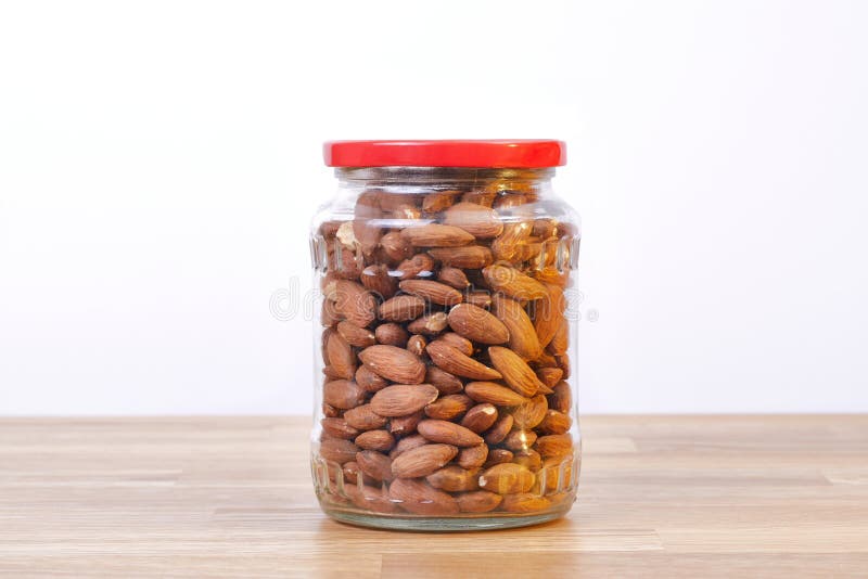 Almonds in a jar stock image. Image of nutrition, closeup - 163587977