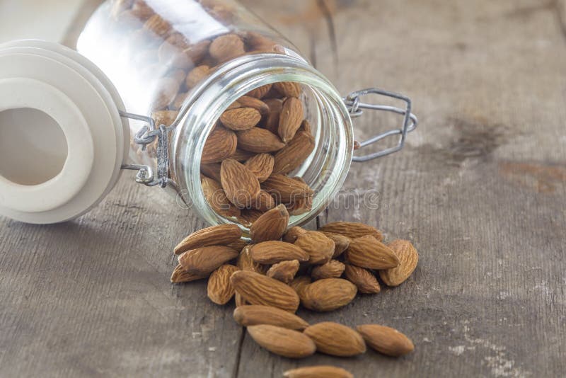 Almonds in a jar stock photo. Image of brown, rural, natural - 40954232