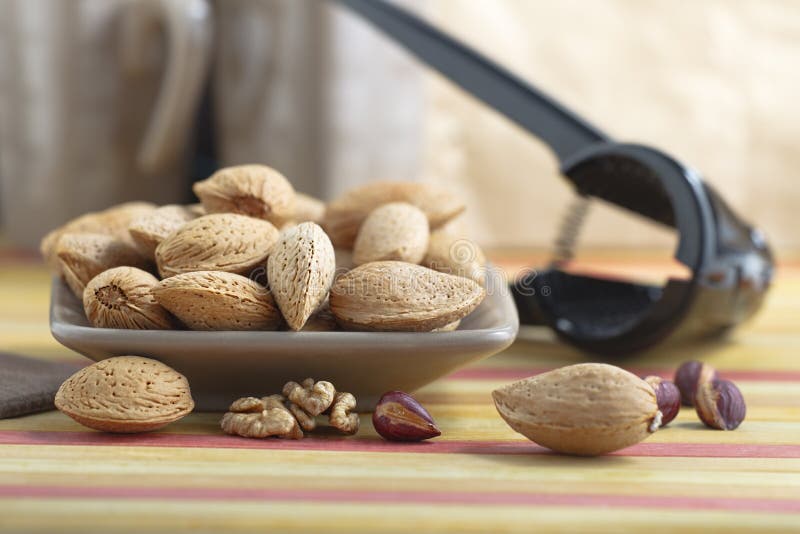Almonds with kernel stock photo. Image of hazelnut, nutrition - 35418006