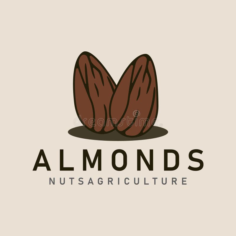 Almonds Nuts Vintage Logo Icon and Symbol Vector Illustration ...