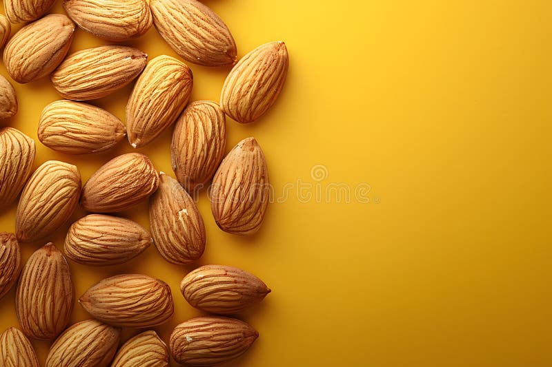 Almonds Against Yellow Background for Healthy Eating and Food ...