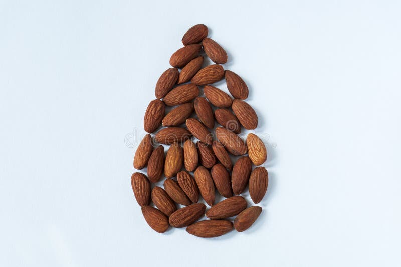 Almonds Put in the Shape of a Large Almond. Stock Photo - Image of ...