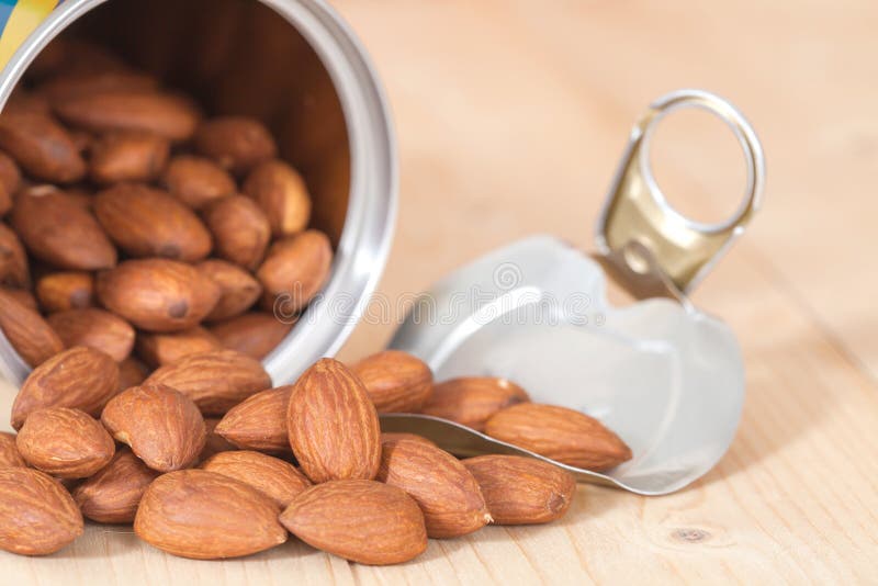 Almonds on wood stock image. Image of white, tasty, almond - 67629845