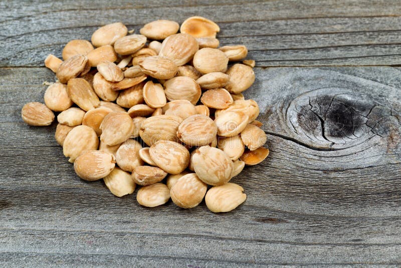 Almonds on wood stock photo. Image of almonds, vegetarian - 49356222