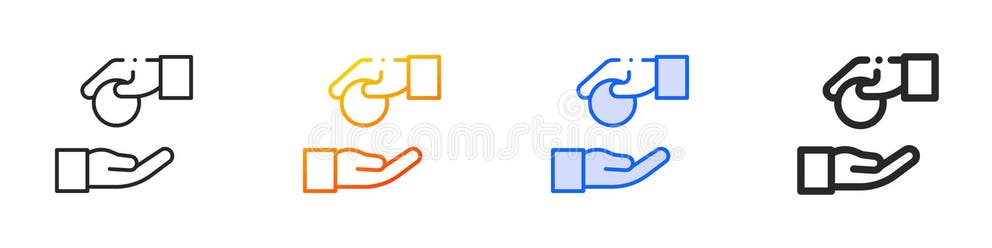 Alms Icon.Thin Linear, Gradient, Blue Stroke and Bold Style Design ...